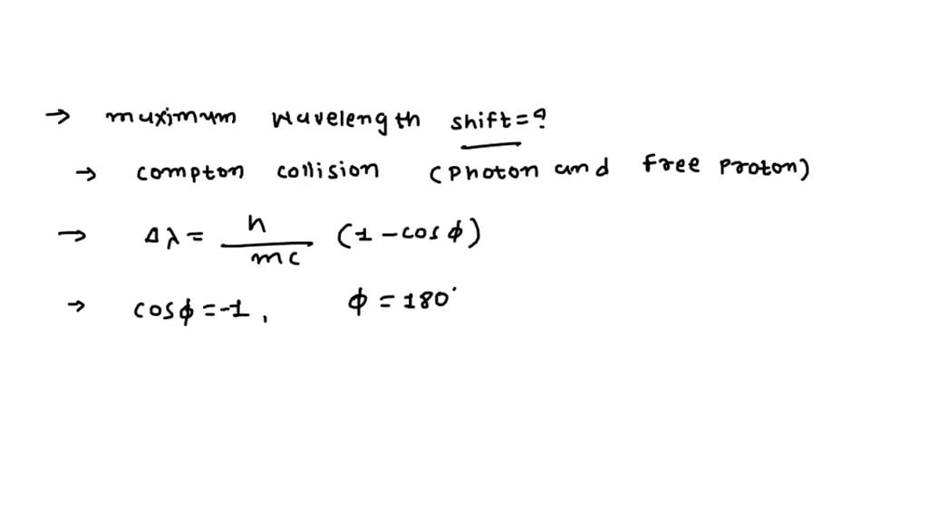 SOLVED: What is the maximum wavelength shift for a Compton collision ...