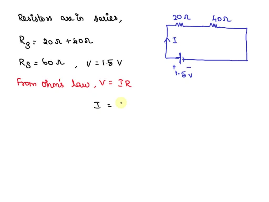 SOLVED: A 1.5 volts cell is connected to a 20 ohm resistor connected in ...