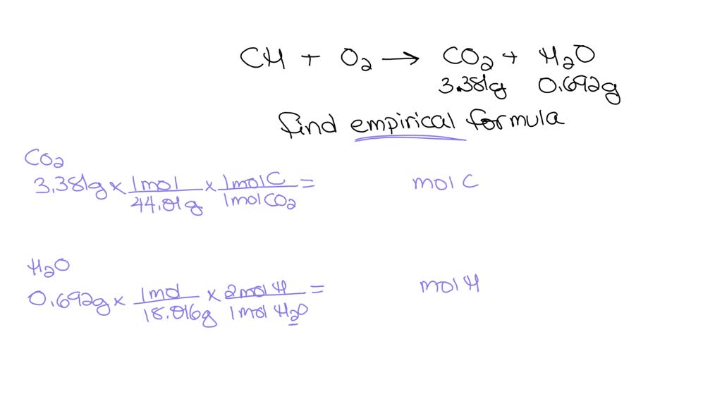 SOLVED: A sample of 1.000 g of a compound containing carbon and hydrogen reacts with oxygen at ...