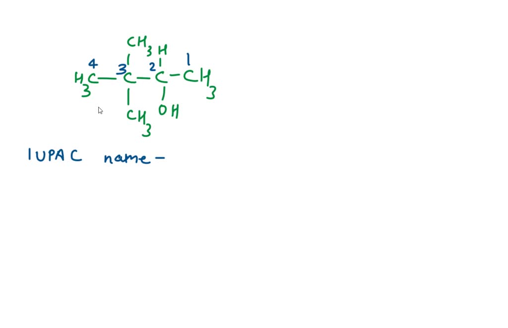 SOLVED: Name the compound shown using systematic naming rules. CH3 H H3C CH3 CH3 OH name: 3.3 ...
