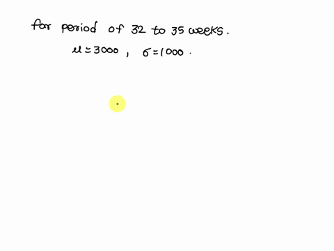Suppose babies born after gestation period of 32 to 35 weeks...