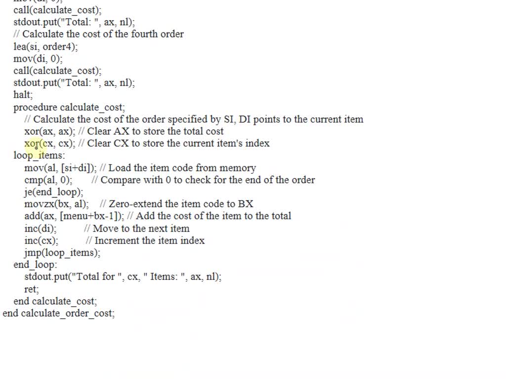 Solved Create An Hla Assembly Language Program That Prompts For Two Values From The Userprint