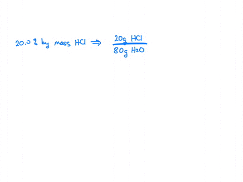 An aqueous solution is 600 by mass hydrochloric acid hci and...
