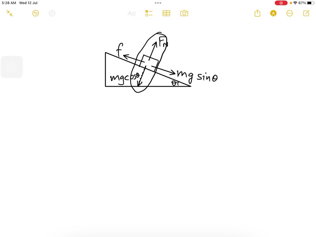 SOLVED: A block of mass m = 12 kg rests on an inclined plane. The kinetic and static friction ...