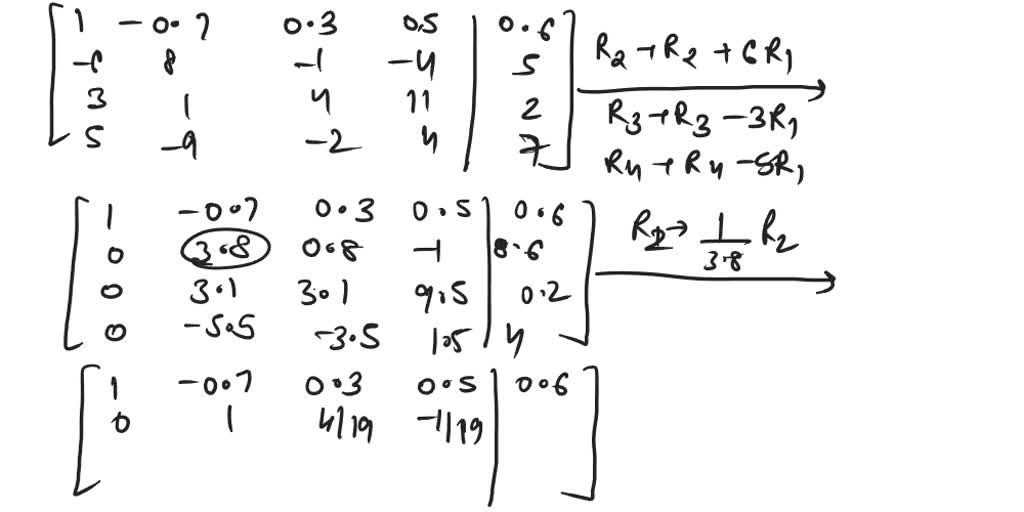SOLVED: Apply Gauss Elimination method to solve the following equations ...