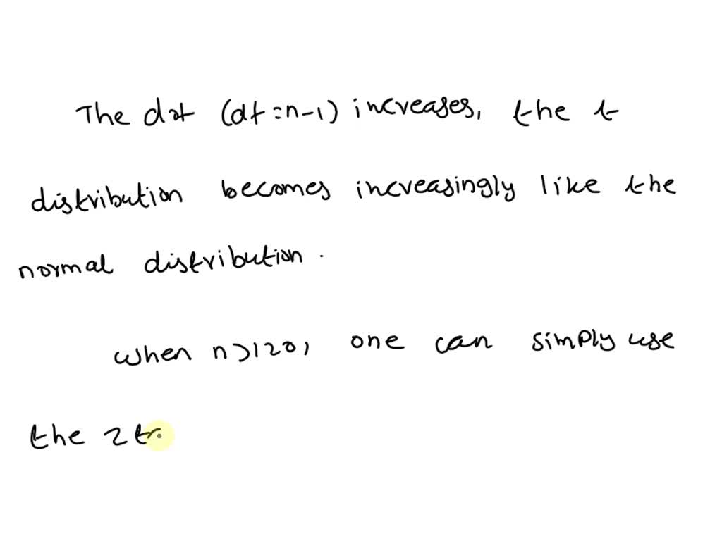 SOLVED: For a given level of alpha, when does tcrit = Zcrit? - When the ...