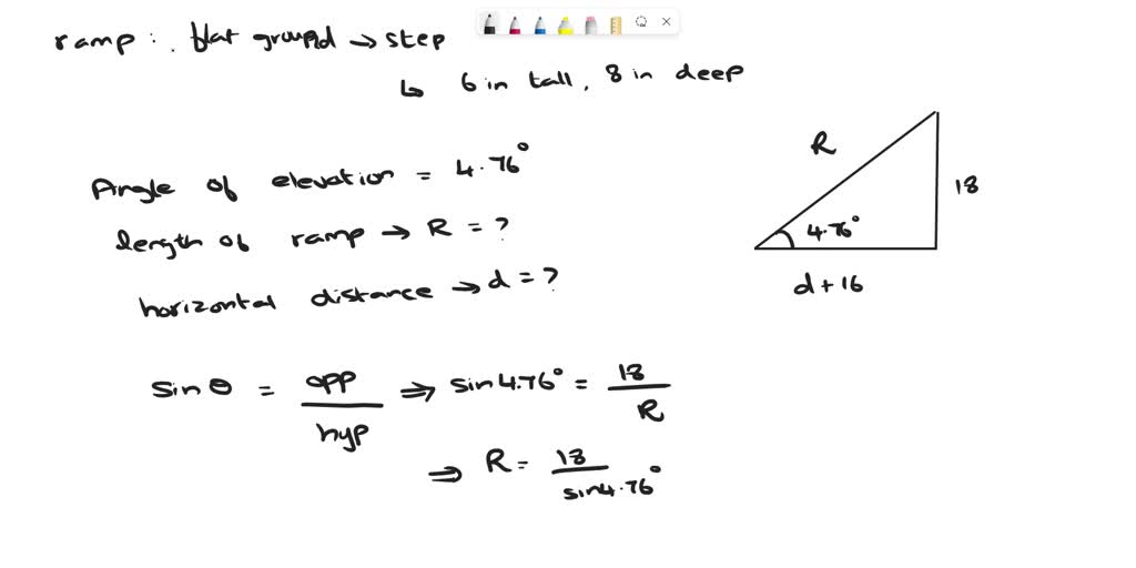 SOLVED: 0 ramp starts on flat ground and ends at the 15 As modeled in ...