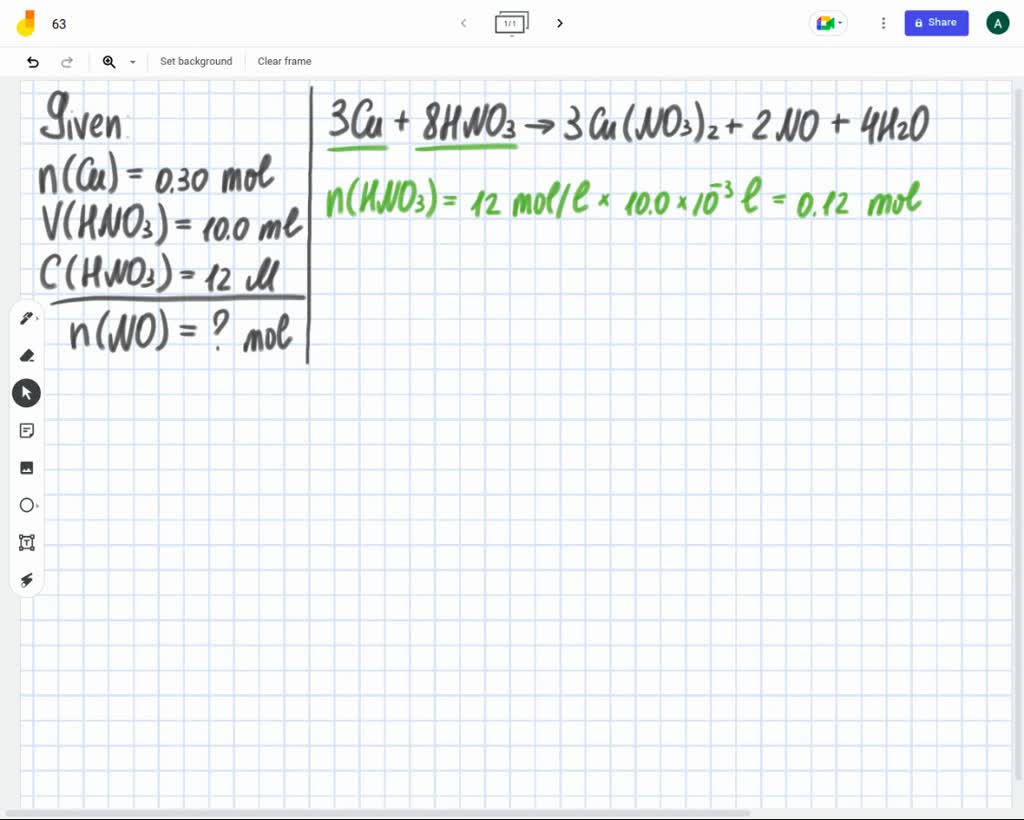 SOLVED: 3Cu(s) + 8HNO3(aq) → 3Cu(NO3)2(aq) + 2NO(g) + 4H2O(l) Copper ...