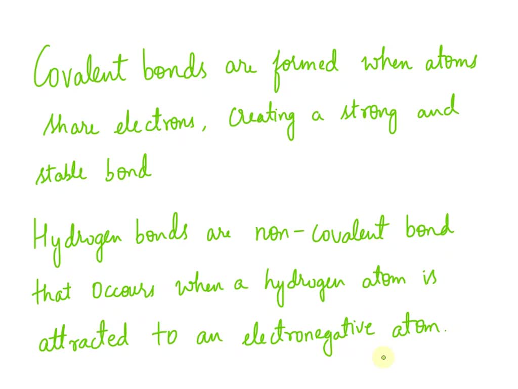 SOLVED: Covalent bonding is important between atoms of biological ...