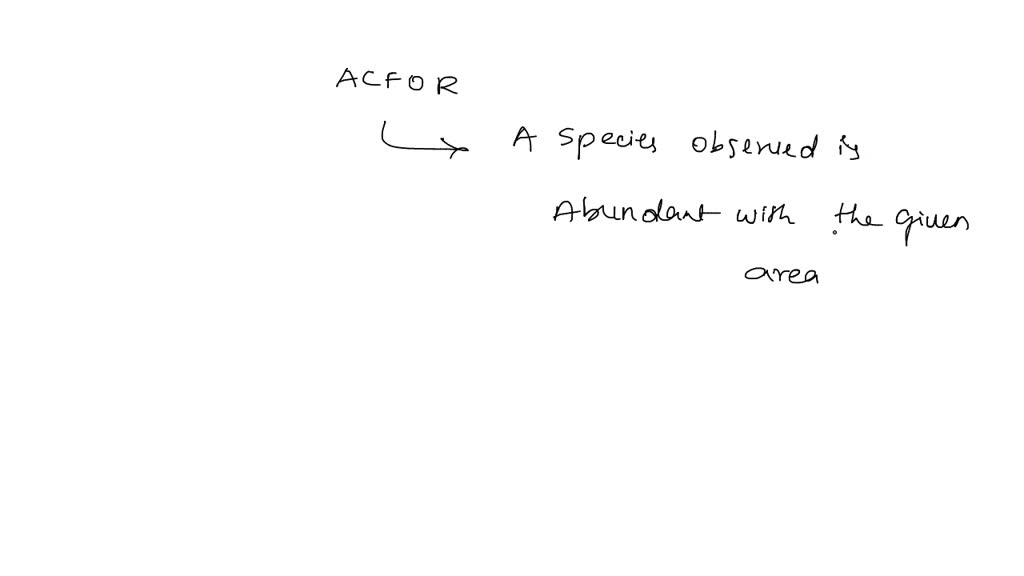 SOLVED: Explain two main disadvantages of using the ACFOR abundance ...