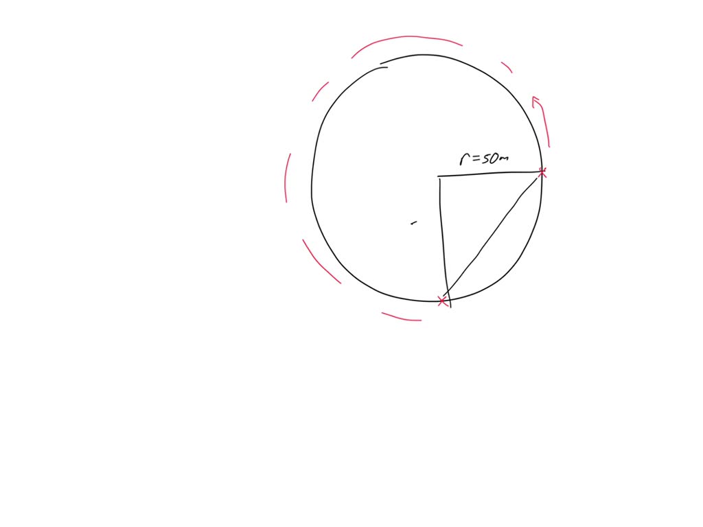 SOLVED: A garden has a circular path of radius 50 m. John starts at the ...