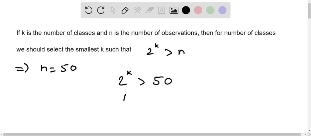 SOLVED: A set of data consists of 50 observations. How many classes ...