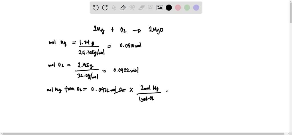 SOLVED: Consider the balanced reaction of magnesium and oxygen 2 Mg ...