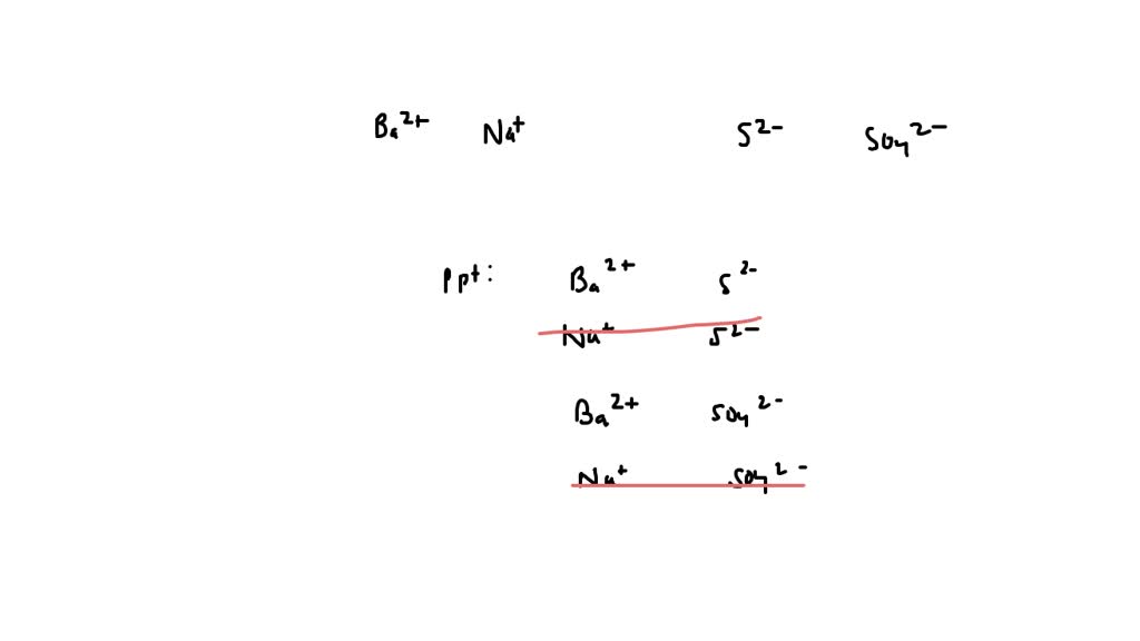 SOLVED: for Ba2+ + S2- + Na+ + (SO4)2- why the precipitate is BaSO4 and ...