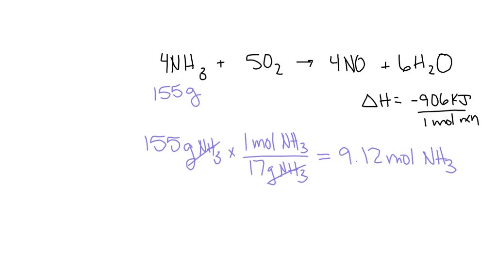 SOLVED: Ammonia reacts with oxygen according to the equation: 4 NH3 (g ...