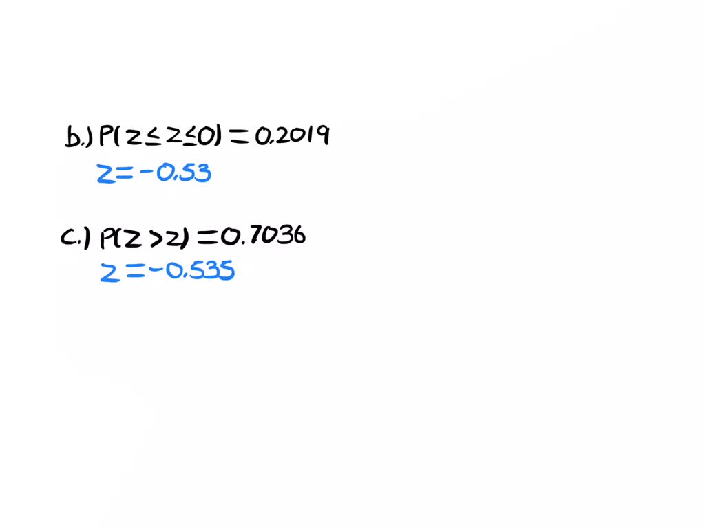Exercise 6-18 Algo Find the following z values for the standard normal variable Z. (You may find ...