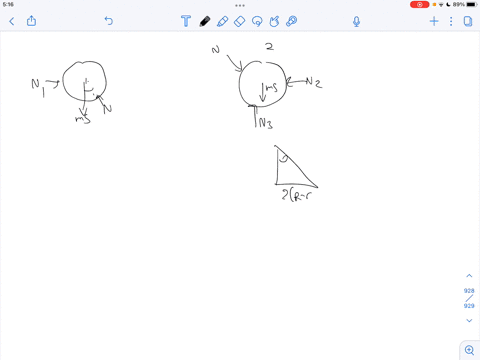 A hollow cylinder of radius r is open at both ends and rests...