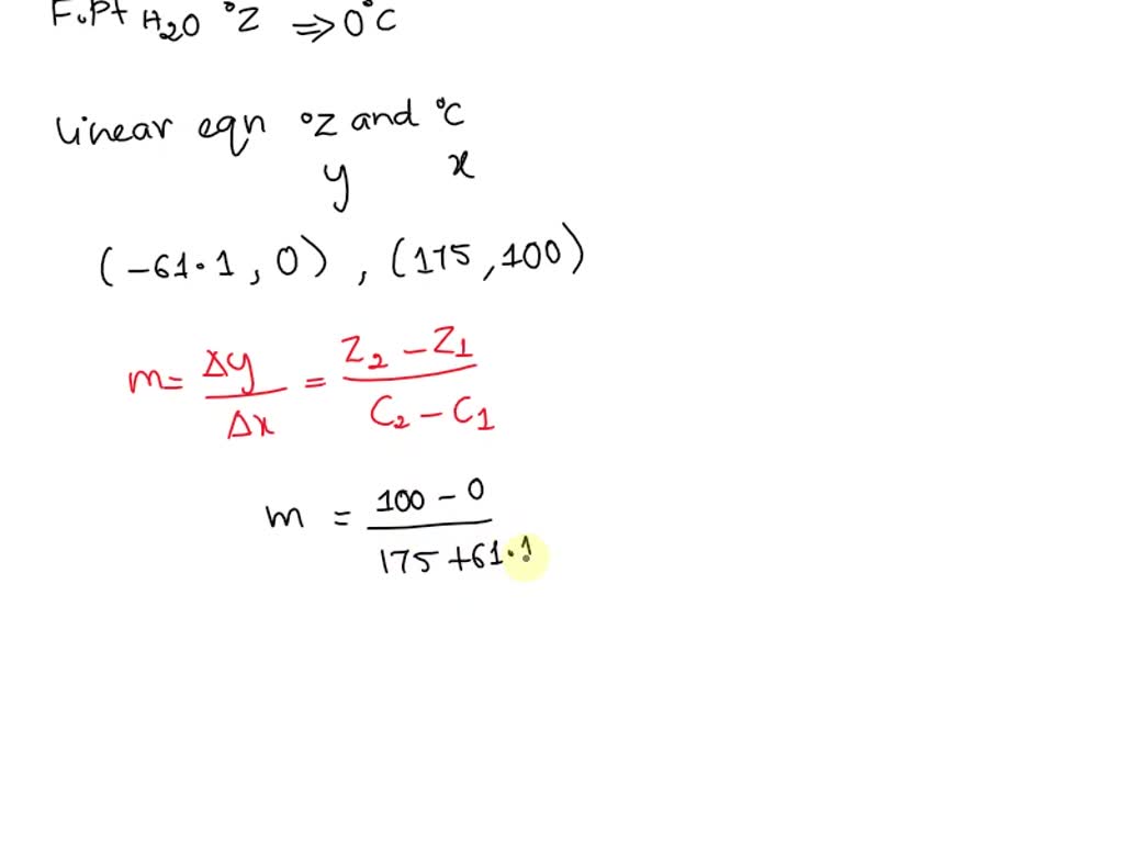 SOLVED: A new linear temperature scale, degrees Zunzol (âˆ˜Z), is based on the freezing point ...