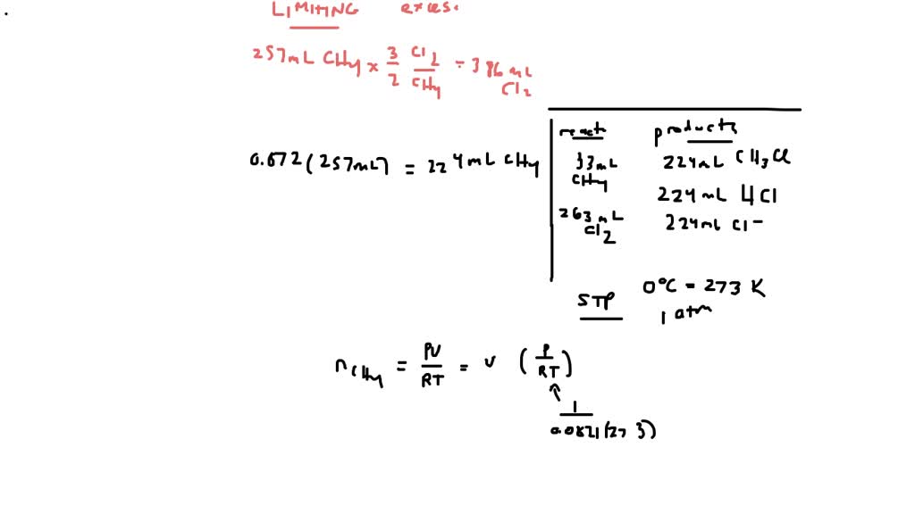 SOLVED: The chlorination of methane occurs in a number of steps that results in the formation of ...