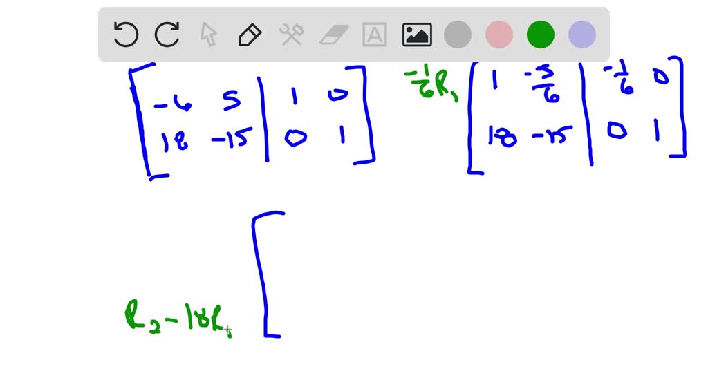SOLVED: Compute the inverse matrix, if it exists, using elementary row operations (as shown in ...