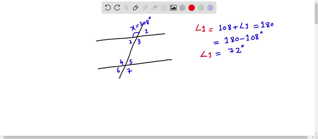The figure to the right shows two parallel lines intersected by a transversal. Let X = 108Â ...