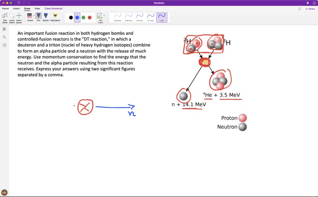 SOLVED: An important fusion reaction in both hydrogen bombs and ...