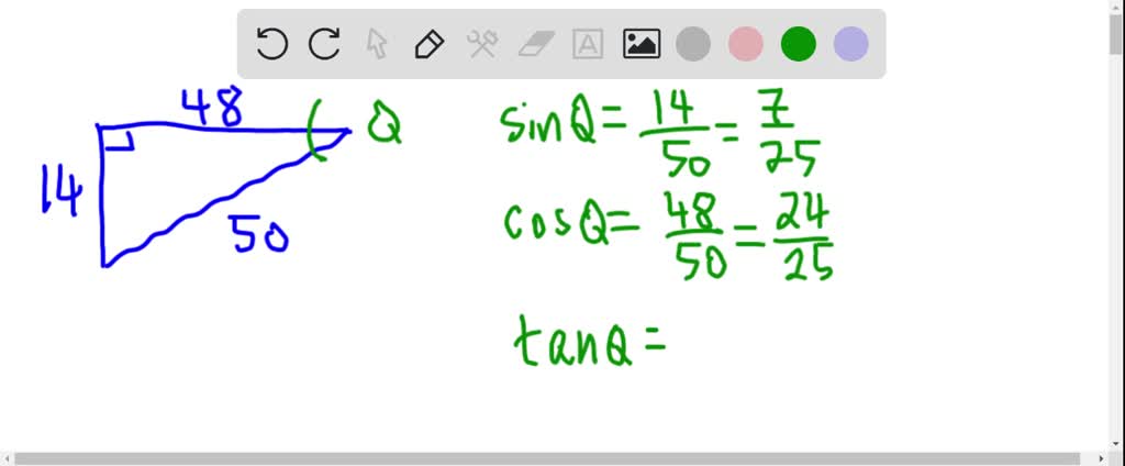SOLVED: Find each trigonometric ratio. Give your answer as a fraction ...