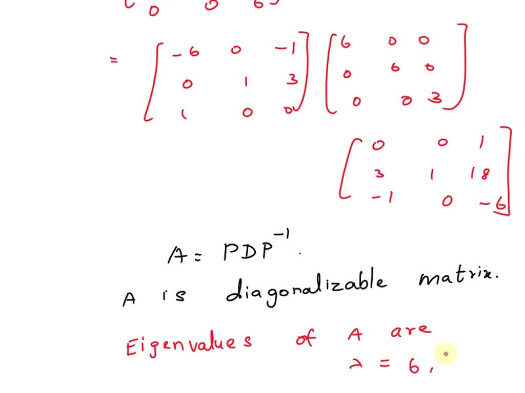 Solved Matrix A Is Factored In The Form Pdp Use The Diagonalization Theorem To Find The