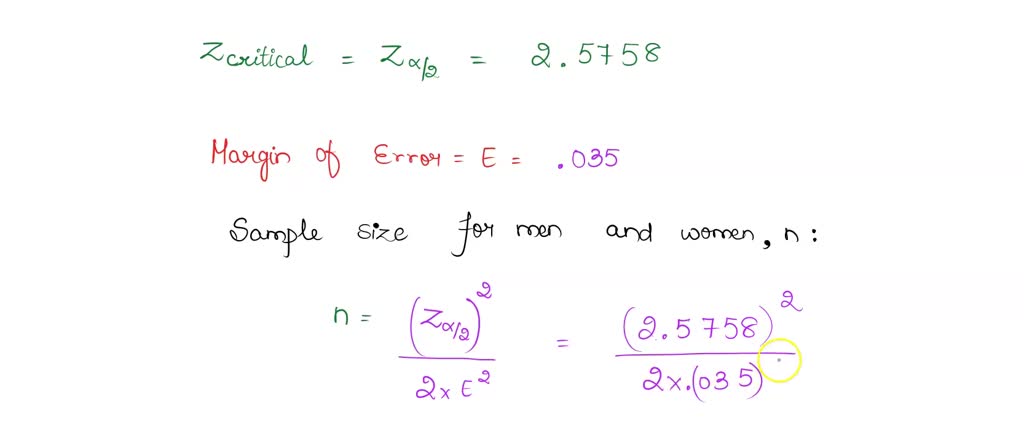 SOLVED: Use the expression in the accompanying discussion of sample ...