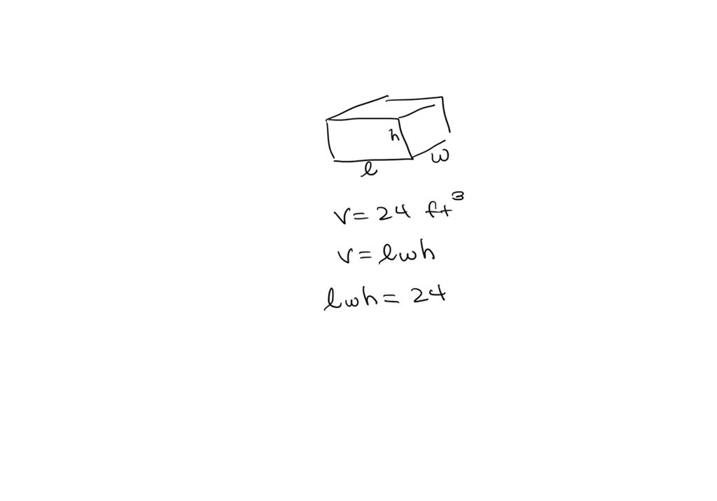 SOLVED: An oblong box has a volume equal to lwh, where l is the length ...