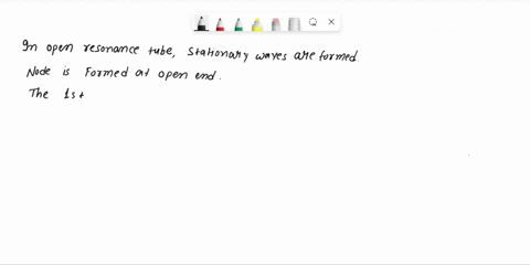 For a tube open at one end the 1st resonance occurs when the...