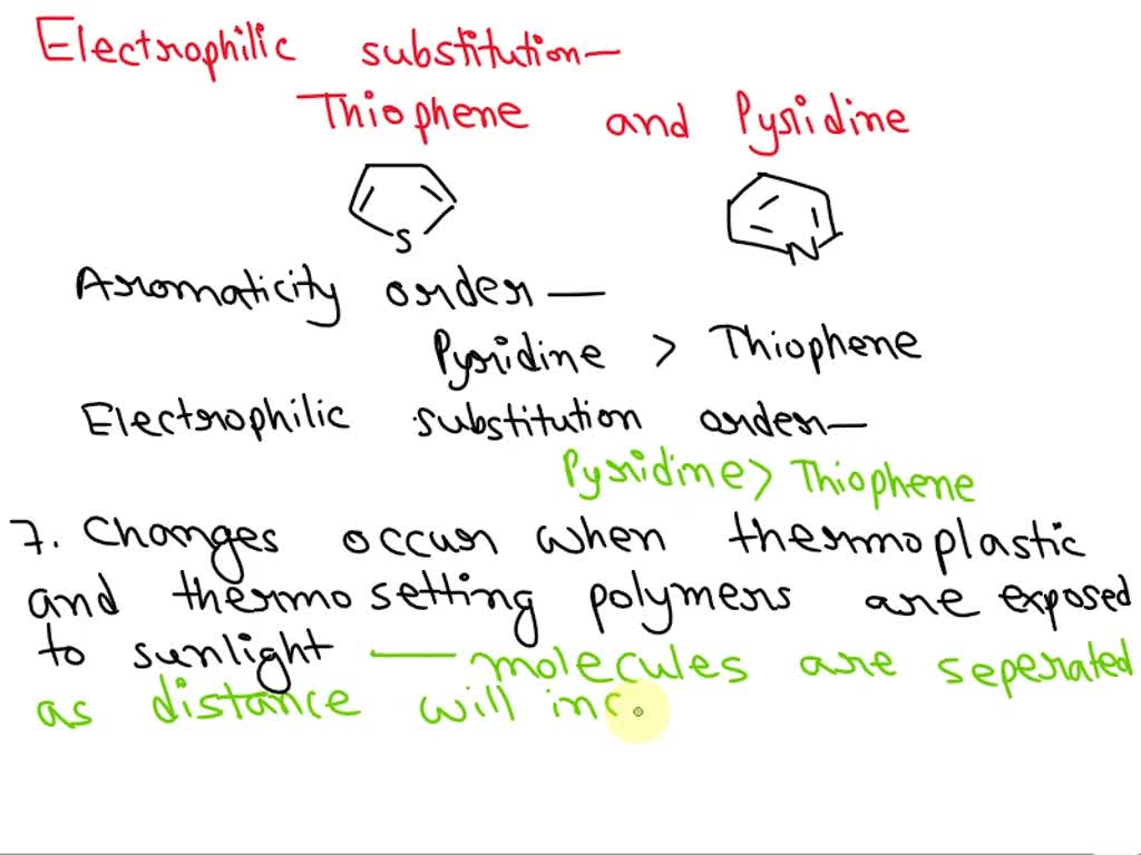 SOLVED: Compare reactivity of Thiophene and Pyridine towards ...