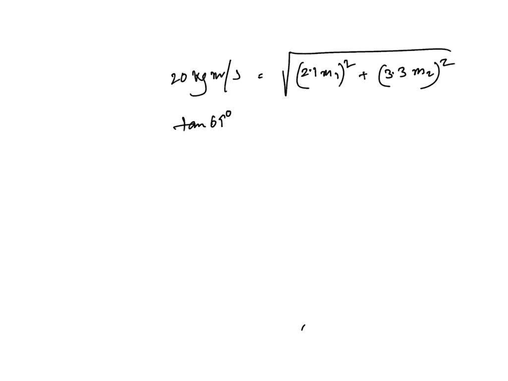 SOLVED: Object 1 has a mass m1 and a velocity v⃗ 1 = (2.10 m/s )x ... SOLVED: Object 1 has a mass m1 and a velocity v⃗ 1 = (2.10 m/s )x ...