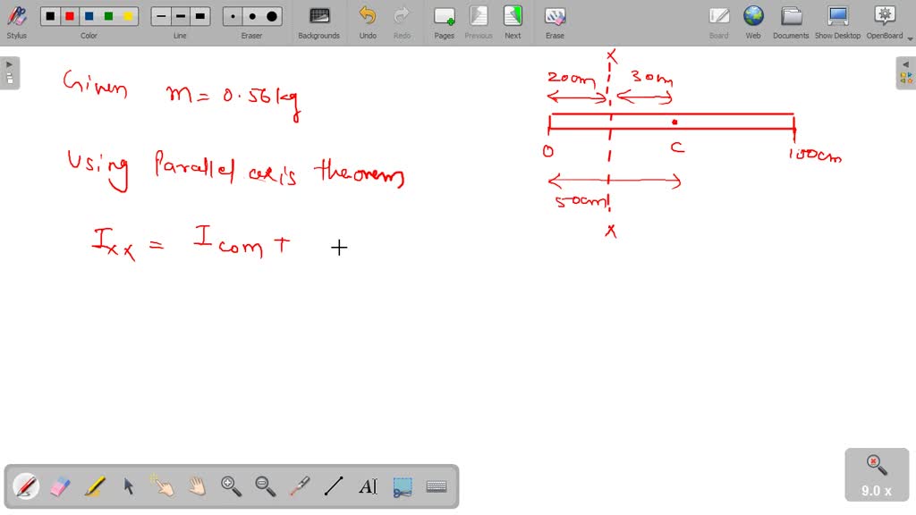 SOLVED: Calculate the rotational inertia of a meter stick, with mass 0.56 kg, about an axis ...