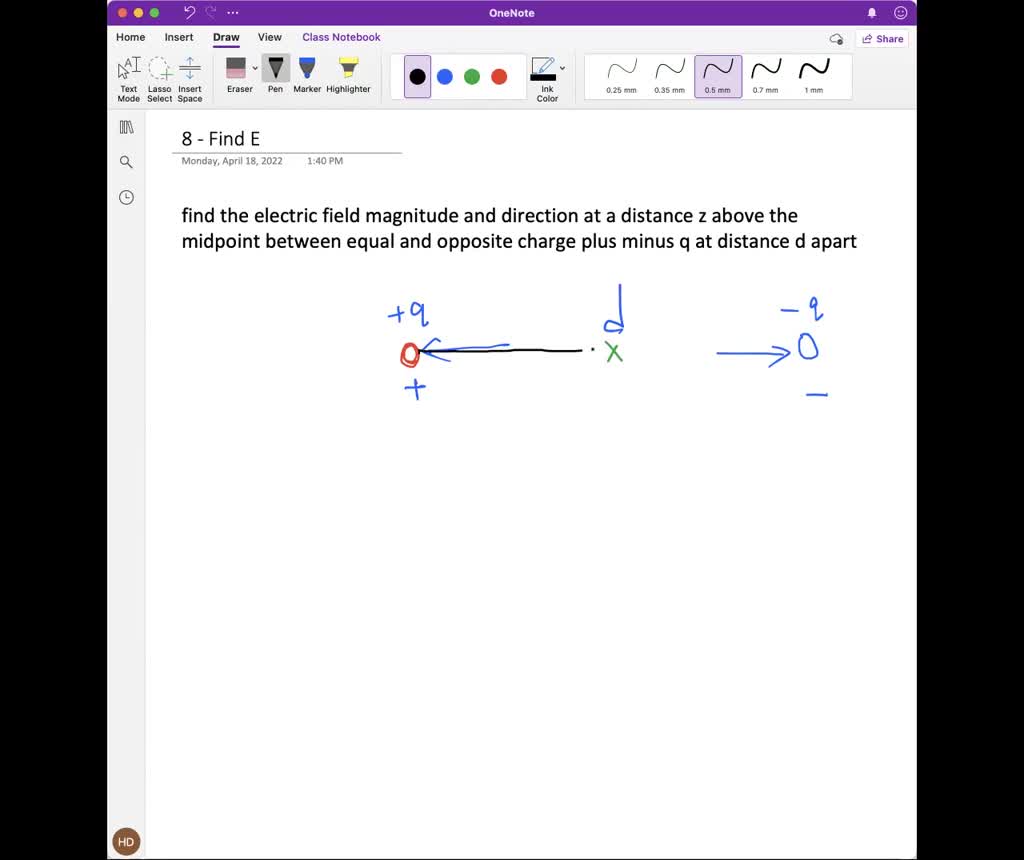 SOLVED: find the electric field magnitude and direction at a distance z above the midpoint ...