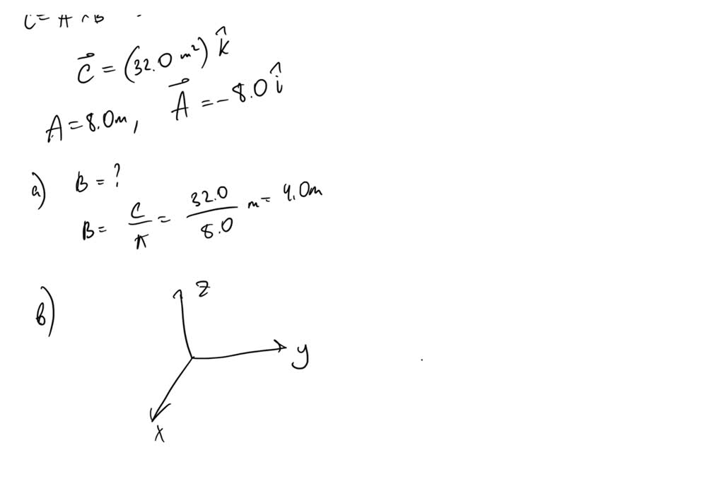Solved The Vector Product Of Vectors A⃗ And B⃗ Has Magnitude 32 0 M 2 And Is In The Z