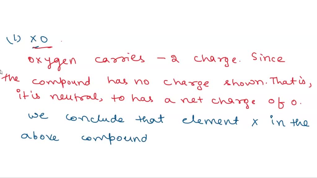 SOLVED: If element x forms the oxides XO and X2O3, the oxidation numbers of element x are: a) +1 ...