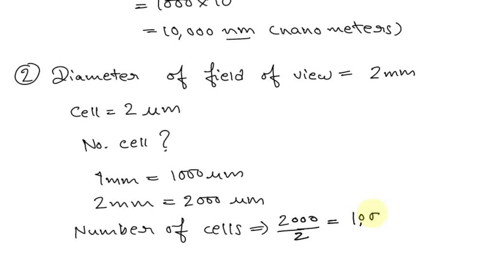 Solved If A Microorganism Is 10 Î¼m Long How Long Is It In Nanometers