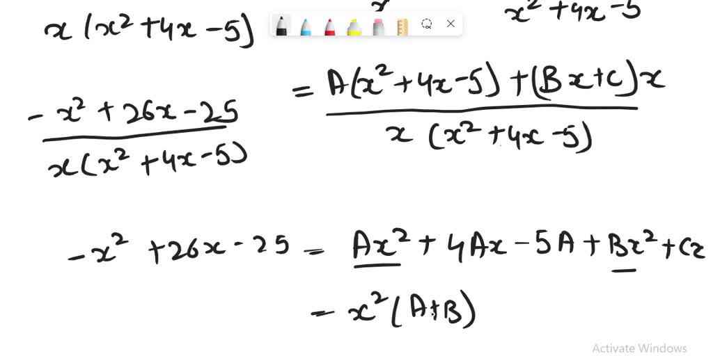 SOLVED: Calculate the values of A, B and C for the following partial ...