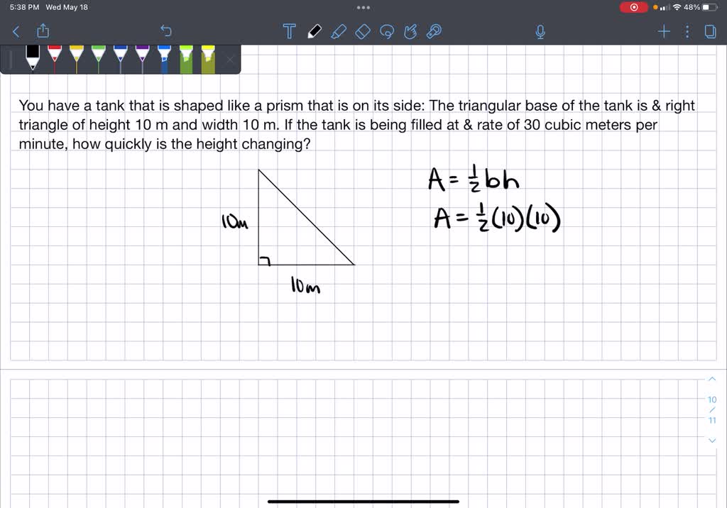 SOLVED: Q2-You have a tank that is shaped like a prism that is on its ...