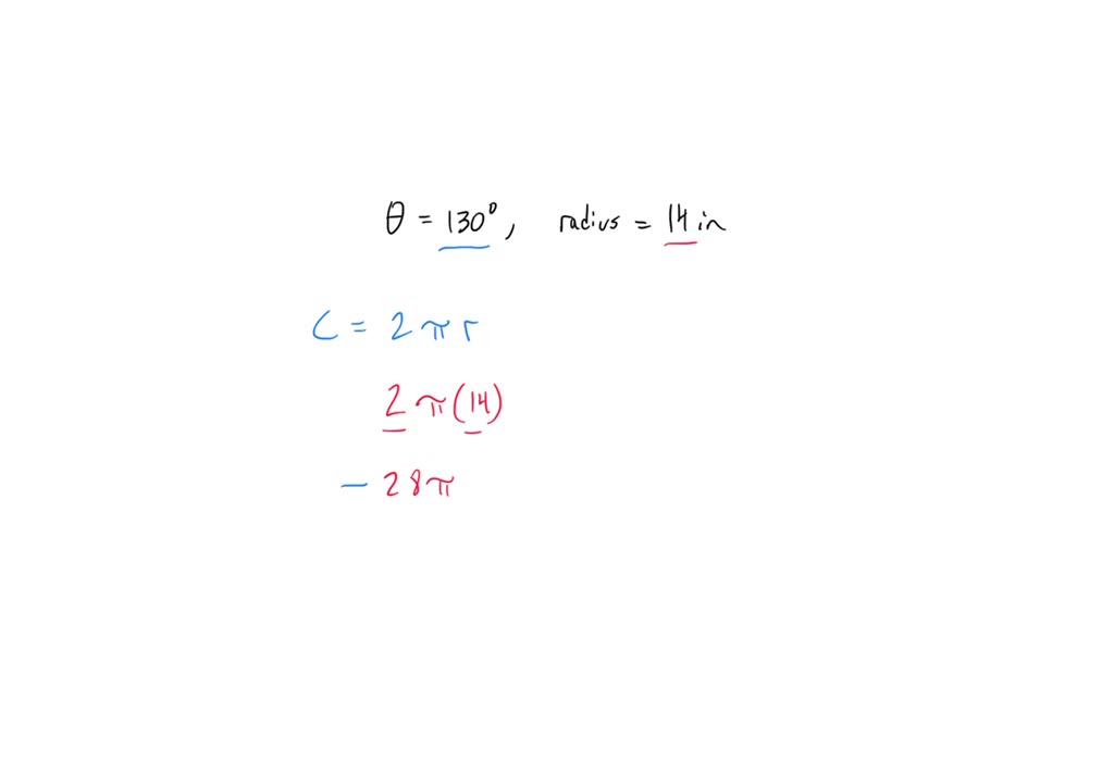 SOLVED: Find, to the nearest tenth of an inch, the length of the arc ...