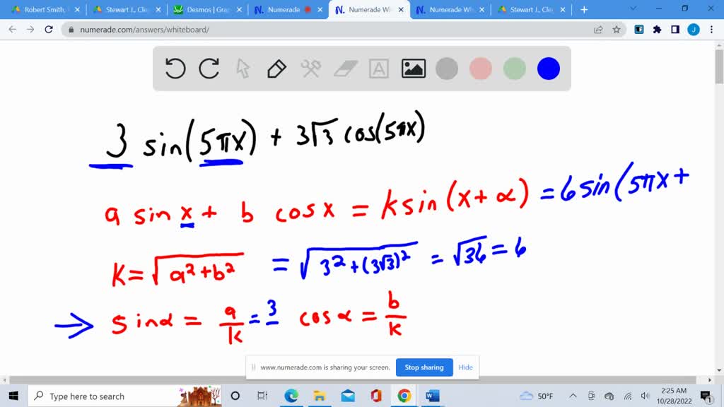 SOLVED: Write the expression in terms of sine only. 3 sin (5 π x)+3 √(3)cos (5 π x)