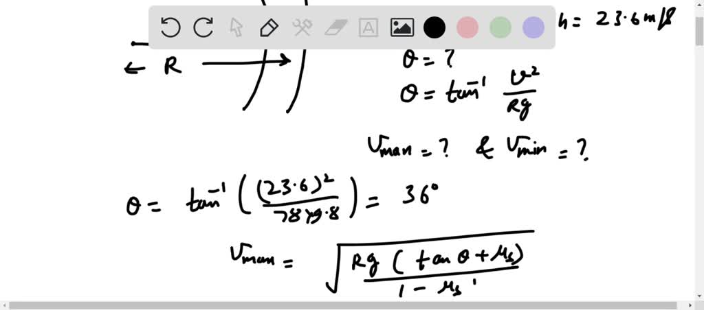 SOLVED: 23. (III) A curve of radius 78 m is banked for a design speed ...