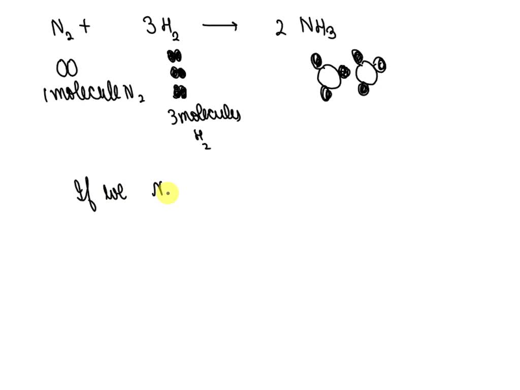 SOLVED: 'What is the answer please help Nitrogen gas and hydrogen gas react to form ammonia gas ...