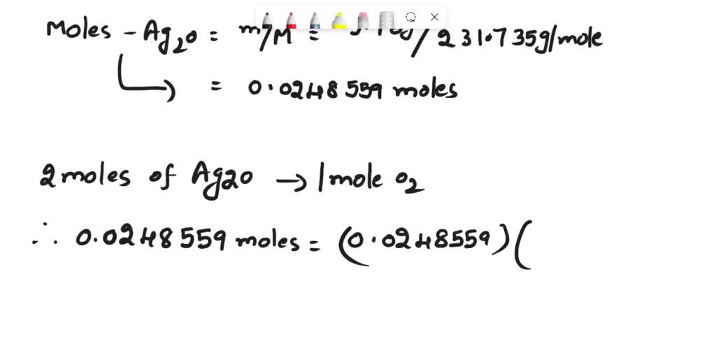 SOLVED: Silver oxide decomposes when heated: 2 Ag2O(s) + heat -> 4 Ag(s ...