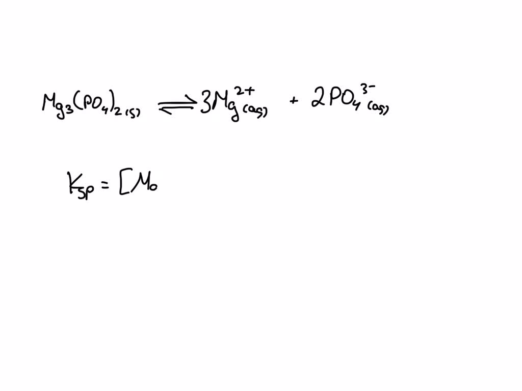 SOLVED: Enter the solubility-product expression for Mg3(PO4)2(s). Ksp