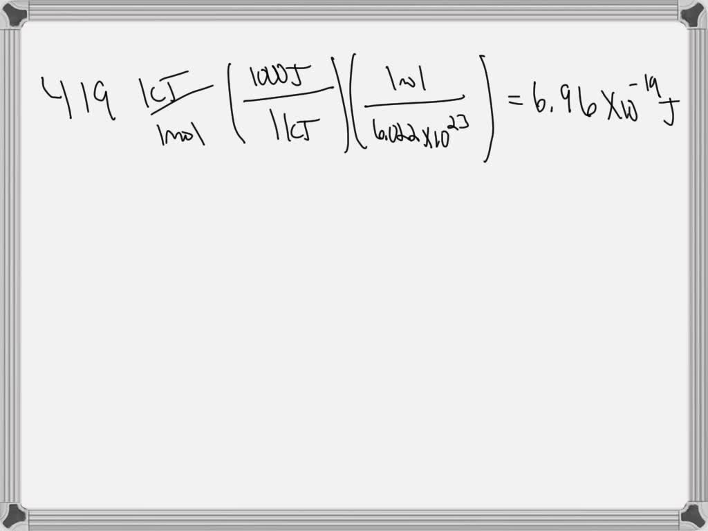 SOLVED: The first ionization energy of potassium, K, is 419 kJ / mol ...