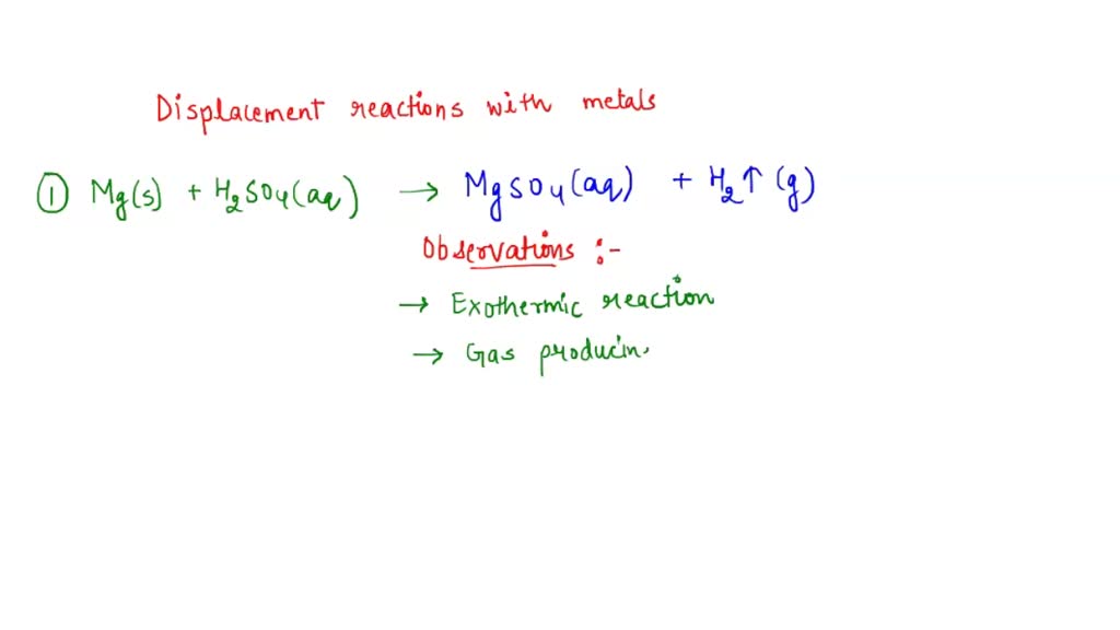 SOLVED: Displacement Reactions Involving Metals Observations (Before ...