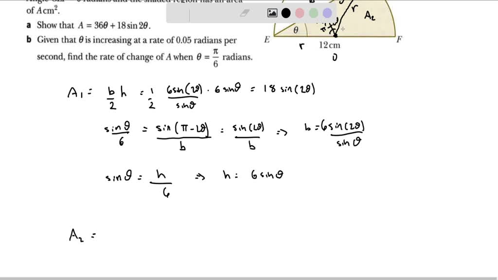 SOLVED: 16 The diagram shows a semi-circle with diameter EF of length ...