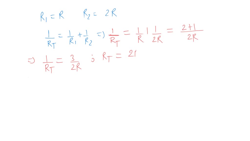 two resistors of resistance R and 2R are connected in parallel in an electric circuit. calculate ...